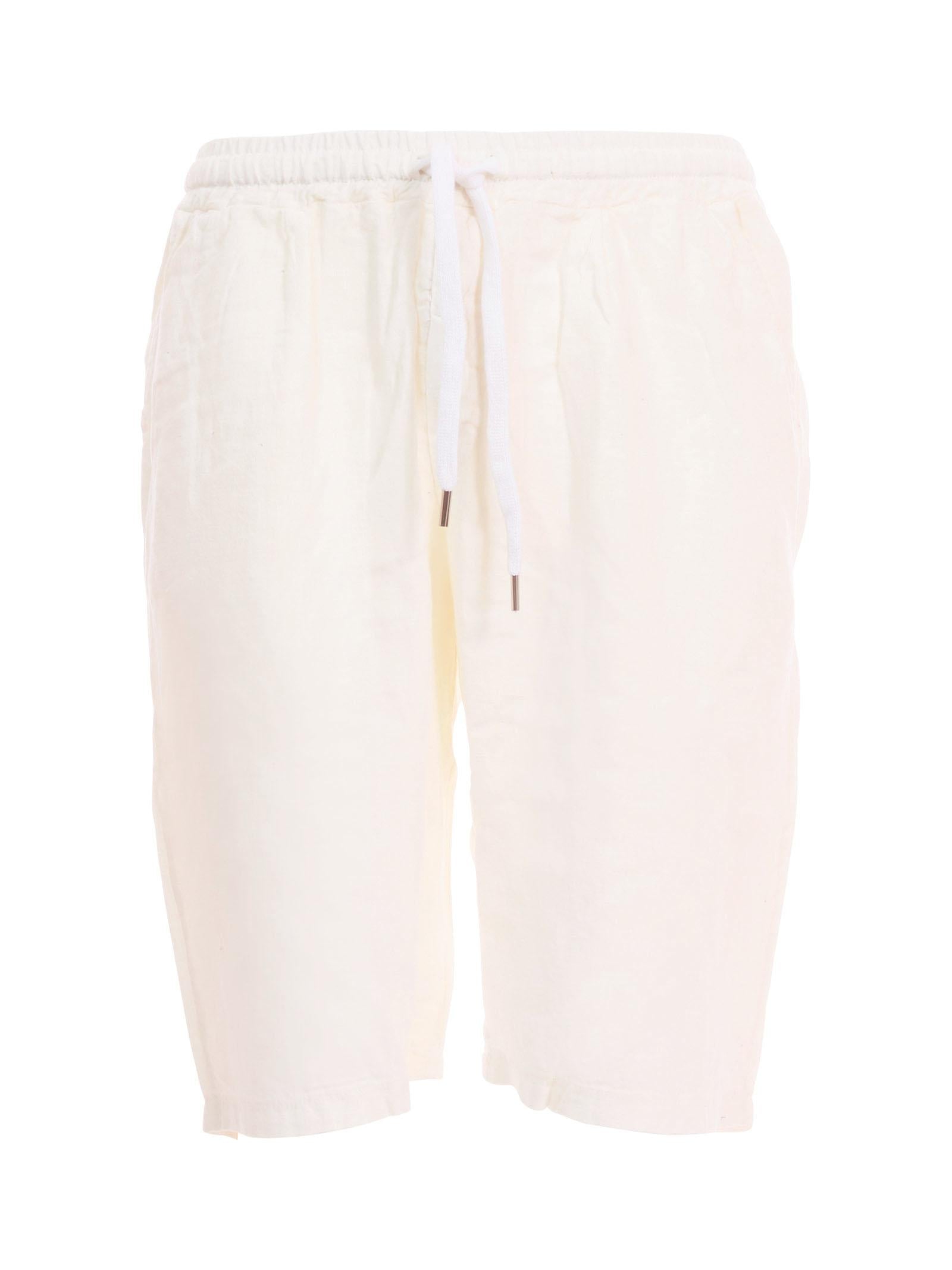 Bermuda in lino Portofino bianco latte – Alfredo Ponticelli