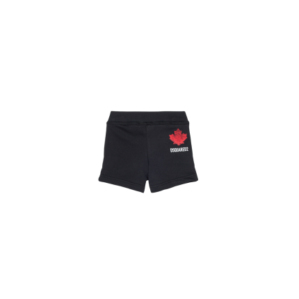 Shorts Dsquared nero con foglia d'acero rossa e logo – Alfredo Ponticelli