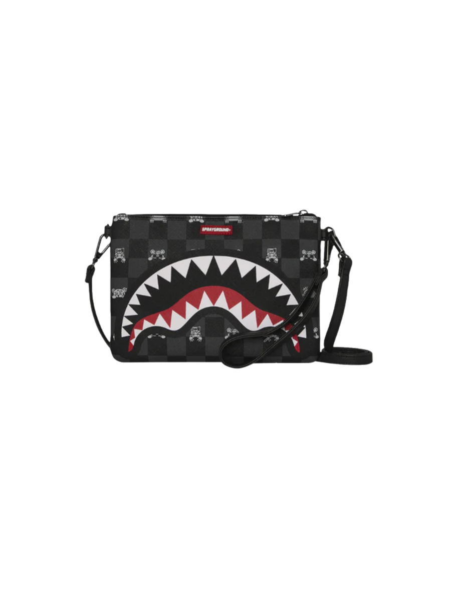 Pochette "Grey Peeking Check Crossover Clutch" Sprayground nero ...